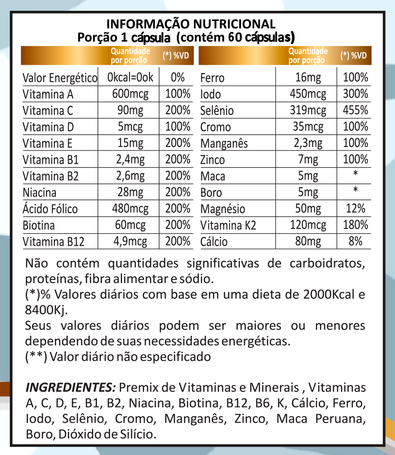 Black Eagle Multivitamínico – 60 Cápsulas - Federal Nutrition
